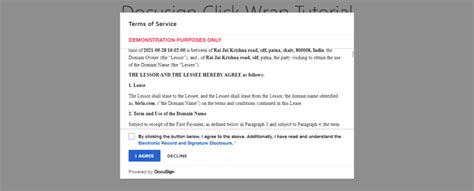 How To Create A Clickwrap Agreement In Docusign Php Laravel