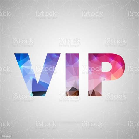 Vip의 추상 창조 개념 벡터 아이콘입니다 웹 및 배경 특이 한 템플릿 디자인 플랫 실루엣 개체와 소셜 미디어 이미지 삼각형 아트 종이 접기에 고립 된 모바일 콘텐츠