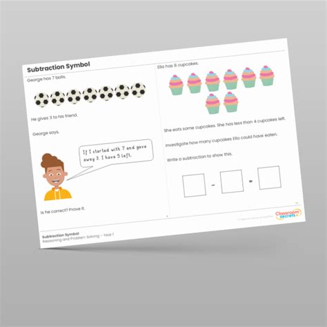 Year 1 Subtraction Symbol Reasoning And Problem Solving Resource