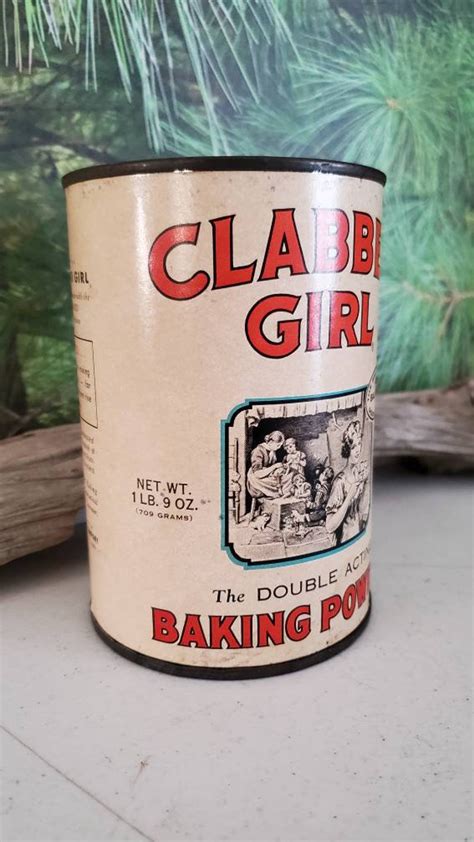 Antique Clabber Girl Baking Powder Tin 1 Lb 9 0z With Pry Lid Etsy