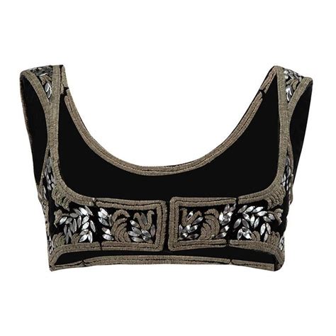 Alexander Mcqueen Womens Black Velvet Embroidered Cropped Bustier Vest