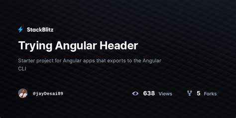 Trying Angular Header Stackblitz