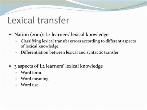 Ppt Cross Linguistic Influence In Learner English Powerpoint