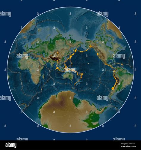 South Bismarck Tectonic Plate On The Physical Elevation Map In The