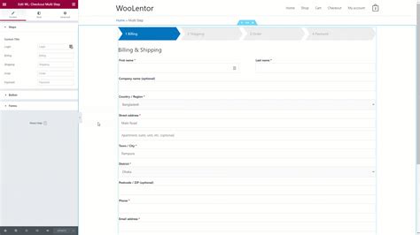 Woocommerce Multi Step Checkout Woolentor