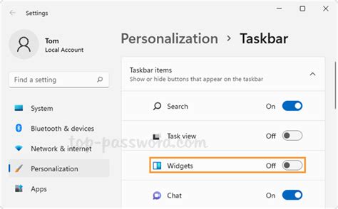 Methods To Disable Remove Widgets On Windows Taskbar Password Recovery