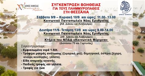 ΣΥΓΚΕΝΤΡΩΣΗ ΒΟΗΘΕΙΑΣ ΓΙΑ ΤΟΥΣ ΠΛΗΜΜΥΡΟΠΑΘΕΙΣ ΣΤΗ ΘΕΣΣΑΛΙΑ Maroussi