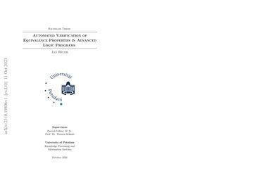 Automated Verification Of Equivalence Properties In Advanced Logic
