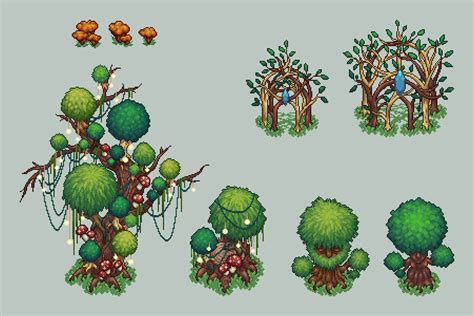 Free Forest Objects Top Down Pixel Art By 2d Game Assets On Dribbble