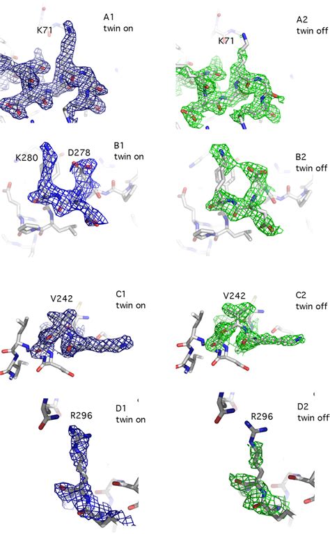 Comparison Between Equivalent Portions Of The Electron Density Map