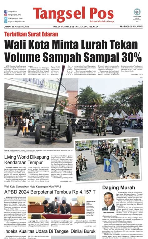 EPaper Edisi Jumat 11 Agustus 2023 Tangselpos Id