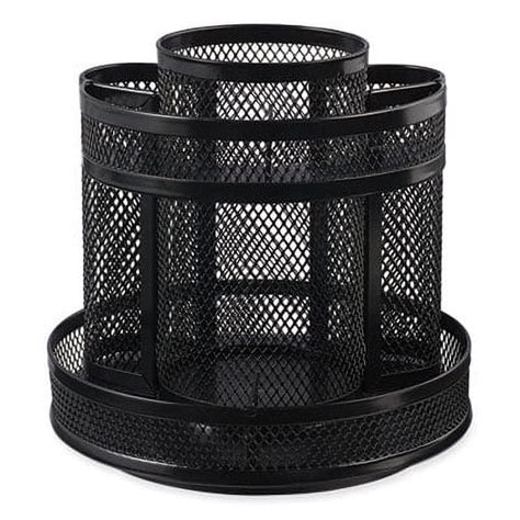 1 PK Universal Metal Mesh Rotating Desktop Organizer 8 Compartments