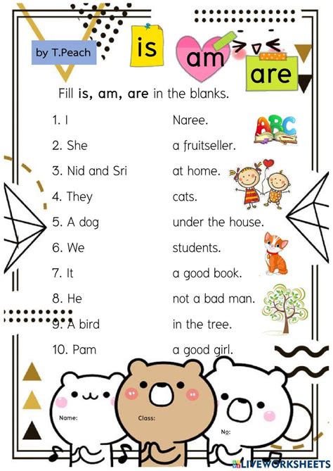 Verb To Be Present Simple Interactive Worksheet