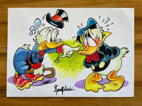 Lara Molinari Colour Pencil Drawing Disney Zio Paperone E Paperino Catawiki