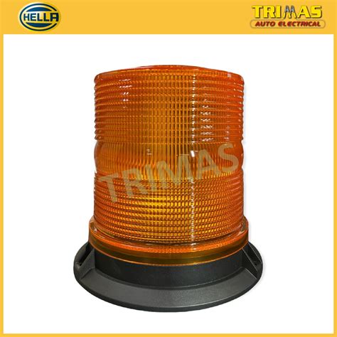 12v 48v Original Hella Valuefit Mega Beacon Lamp Rotate Flash Warning Strobe Light Amber 12v 24v