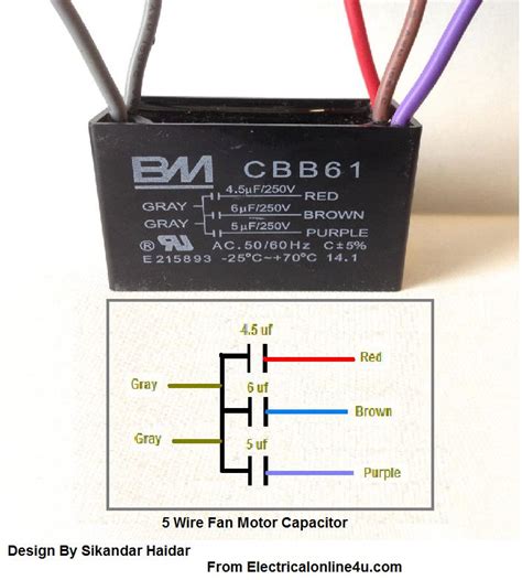 Hunter Ceiling Fan 3 Speed Capacitor Wiring Diagram