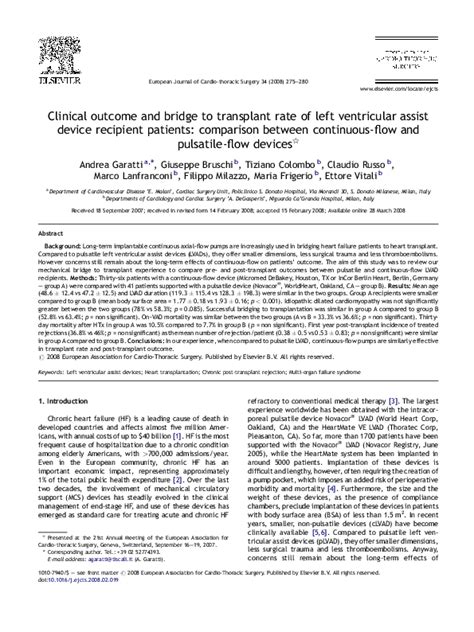 Pdf Clinical Outcome And Bridge To Transplant Rate Of Left