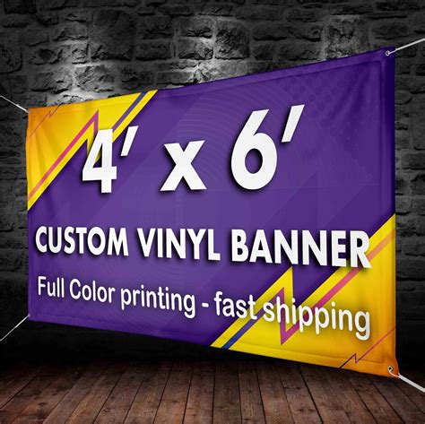 4x6 Custom Banners Vinyl Banner Printing 13oz Full Etsy