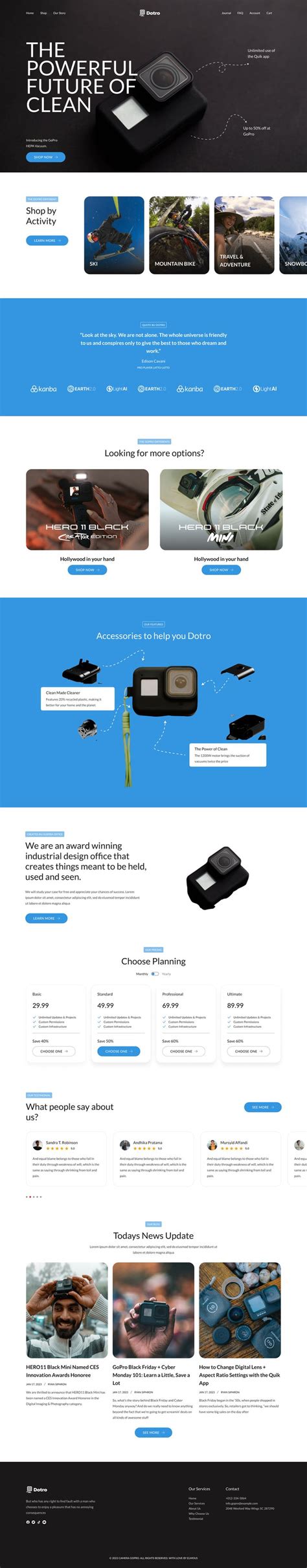 Camera And Drone Ui Template Website Website Template Templates Drone