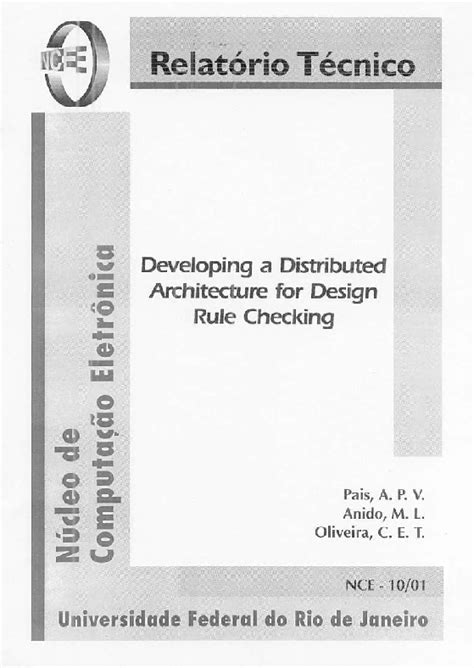 pdf developing a distributed architecture for design rule checking