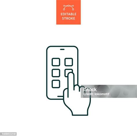 편집 가능한 스트로크가 있는 모바일 앱 라인 아이콘 열기 아이콘은 웹 디자인 모바일 앱 Ui Ux 및 Gui 디자인에 적합합니다 개념에 대한 스톡 벡터 아트 및 기타 이미지