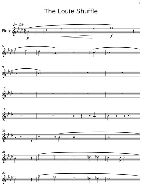 The Louie Shuffle Sheet Music For Flute
