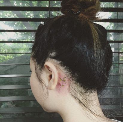Small And Delicate Behind The Ear Tattoos Ear Tattoo Ear Tattoos