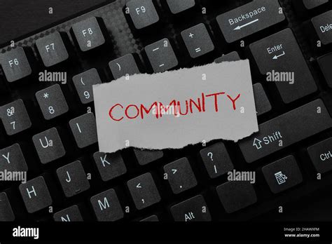 Handwriting Text Community Word Written On Group Of Showing With A Common Characteristics