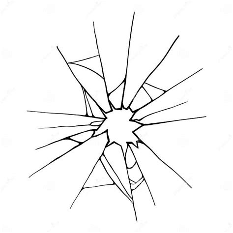 Cracked Glass Broken Window Shattered Glassy Surface And Break