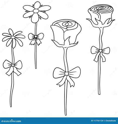 Sistema Del Vector De La Flor Ilustración Del Vector Ilustración De