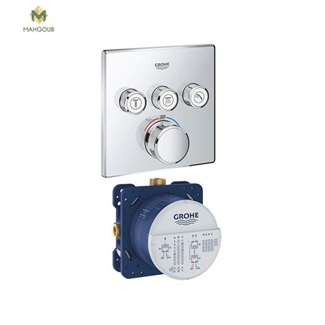 خلاط بانيو دفن جروهي سيرم سمارت كنترول 3 مخرج بالجسم مربع كروم 29126000