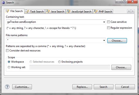 Eclipse File Search Regex To Include Search Phrase And Exclude Particular Strings Stack Overflow