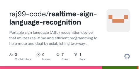 Github Raj Code Realtime Sign Language Recognition Portable Sign