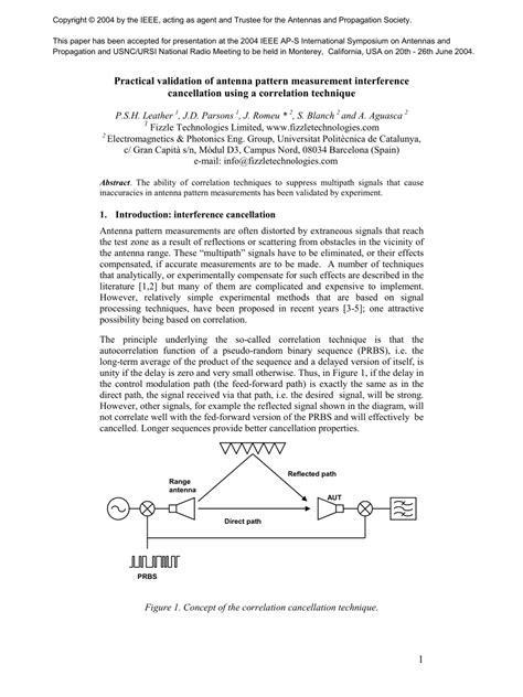 Pdf Practical Validation Of Antenna Pattern Measurement Interference