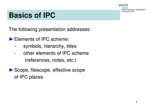 Ppt Ipc International Patent Classification Basics Powerpoint
