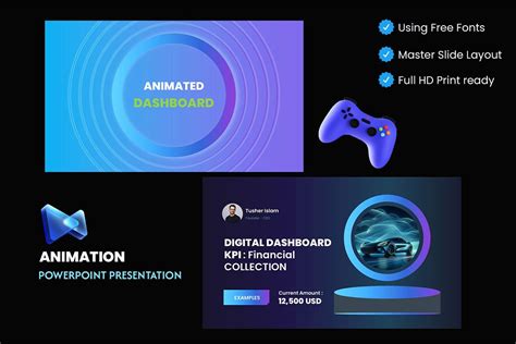 Animated Dashboard Powerpoint Presentation Template Design Cuts
