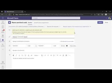 Como Crear Un Webinar En Teams Seminario Web Youtube