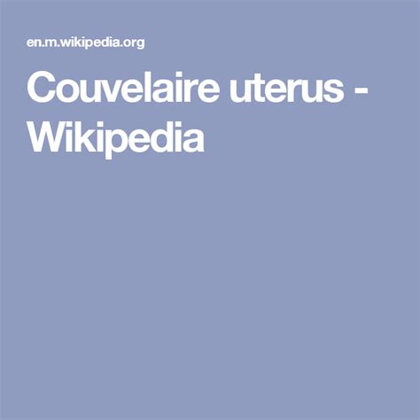 Couvelaire Uterus Wikipedia Therapy Health Info Uterus
