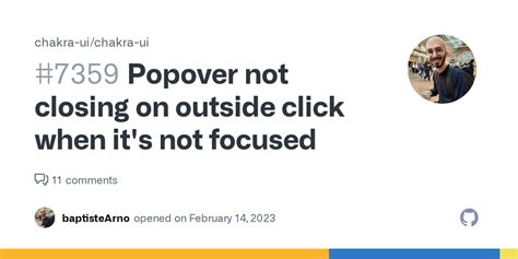 Popover Not Closing On Outside Click When Its Not Focused · Issue