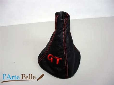 CUFFIA LEVA CAMBIO Fiat Punto GT Turbo Vera Pelle Nera Ricamo EUR 26