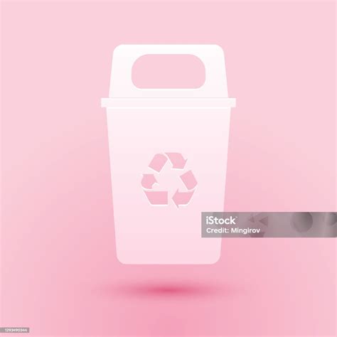 Bac De Recyclage Découpé En Papier Avec Licône De Symbole De Recyclage