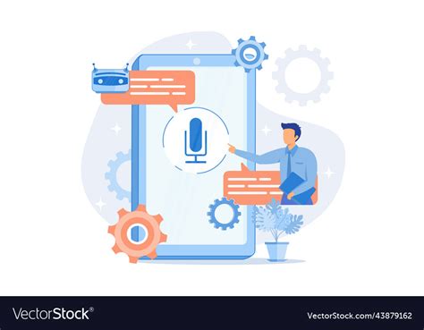 Businessman Communicates With Chatbot Voice Vector Image
