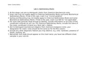 Lab 3 Sed Rocks Exercise Chart Name Susana Bastos Section Lab 3 Sedimentary Rocks 1 At