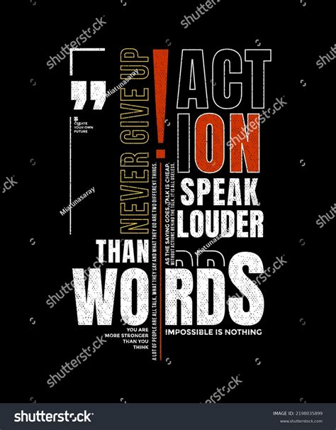 Action Speak Louder Than Words Modern Stock Vector Royalty Free