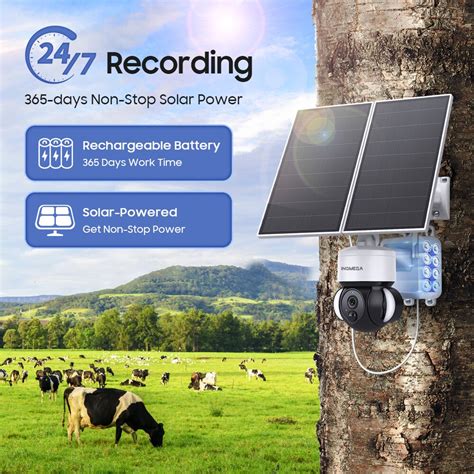 INQMEGA 4G Solar Camera 24H/7D all day and all night record LTE 4G O