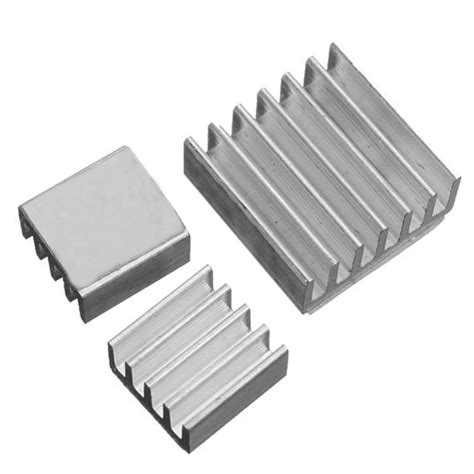 Aluminum Heatsink Pack Of 3 For Raspberry Pi Boards Robomaterial