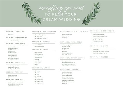 Pdf Wedding Planner Printable Printable Wedding Planner Etsy Australia