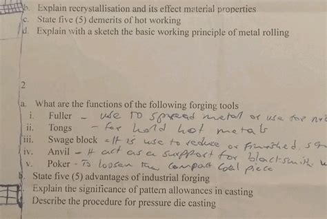 Tho Explain Recrystallisation And Its Effect Studyx