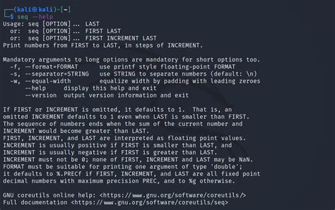 how to use seq to generate a sequence of numbers in linux
