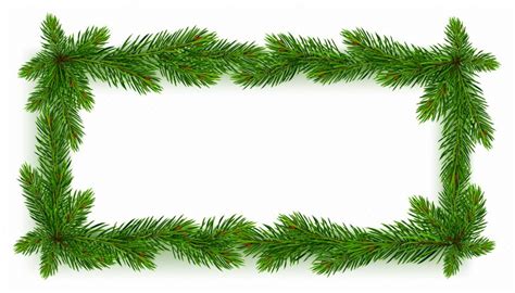 Realistic Rectangular Pine Tree Frame Royalty Free Vector